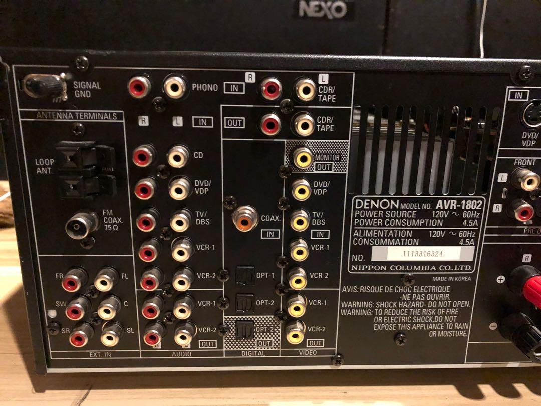 Denon AVR-1802 5.1-Channel 400w A/V Surround Receiver Dolby DTS Phono w ...