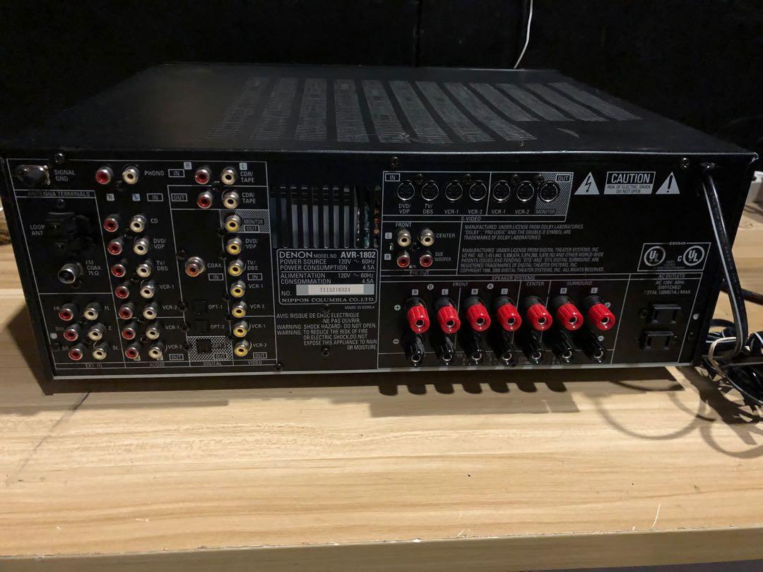 Denon AVR-1802 5.1-Channel 400w A/V Surround Receiver Dolby DTS Phono w ...