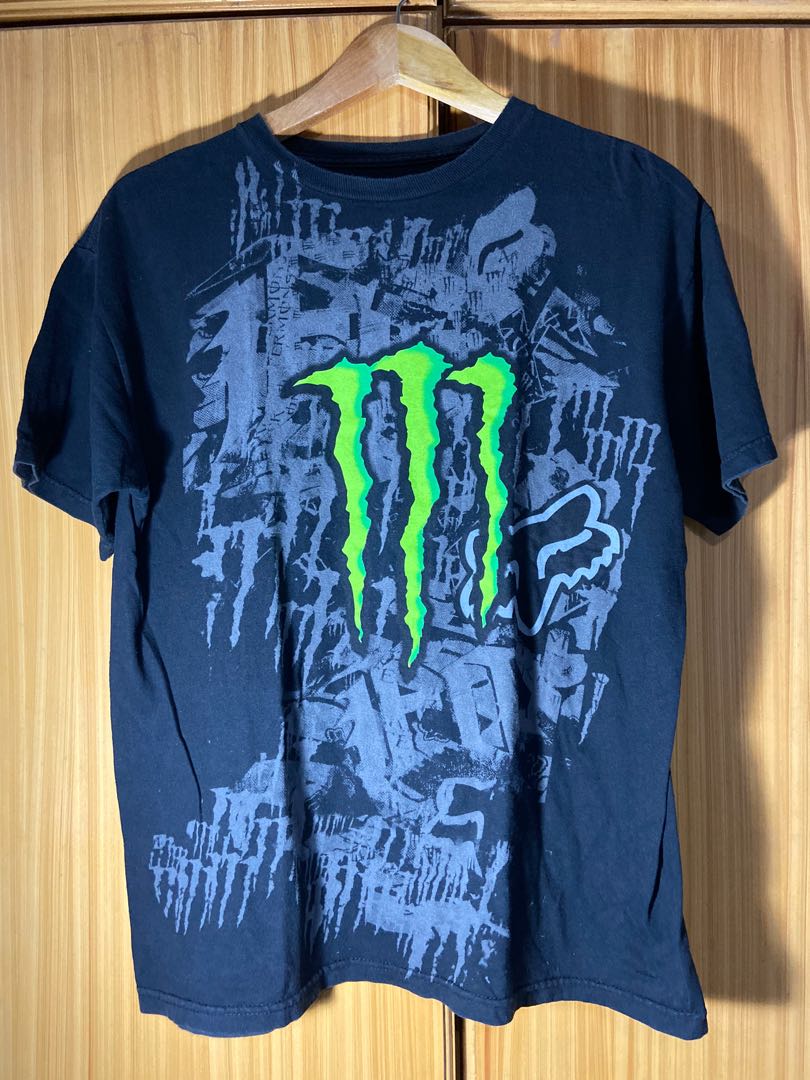 Fox x Monster Energy Collab Vintage Shirt, Men's Fashion, Tops & Sets ...