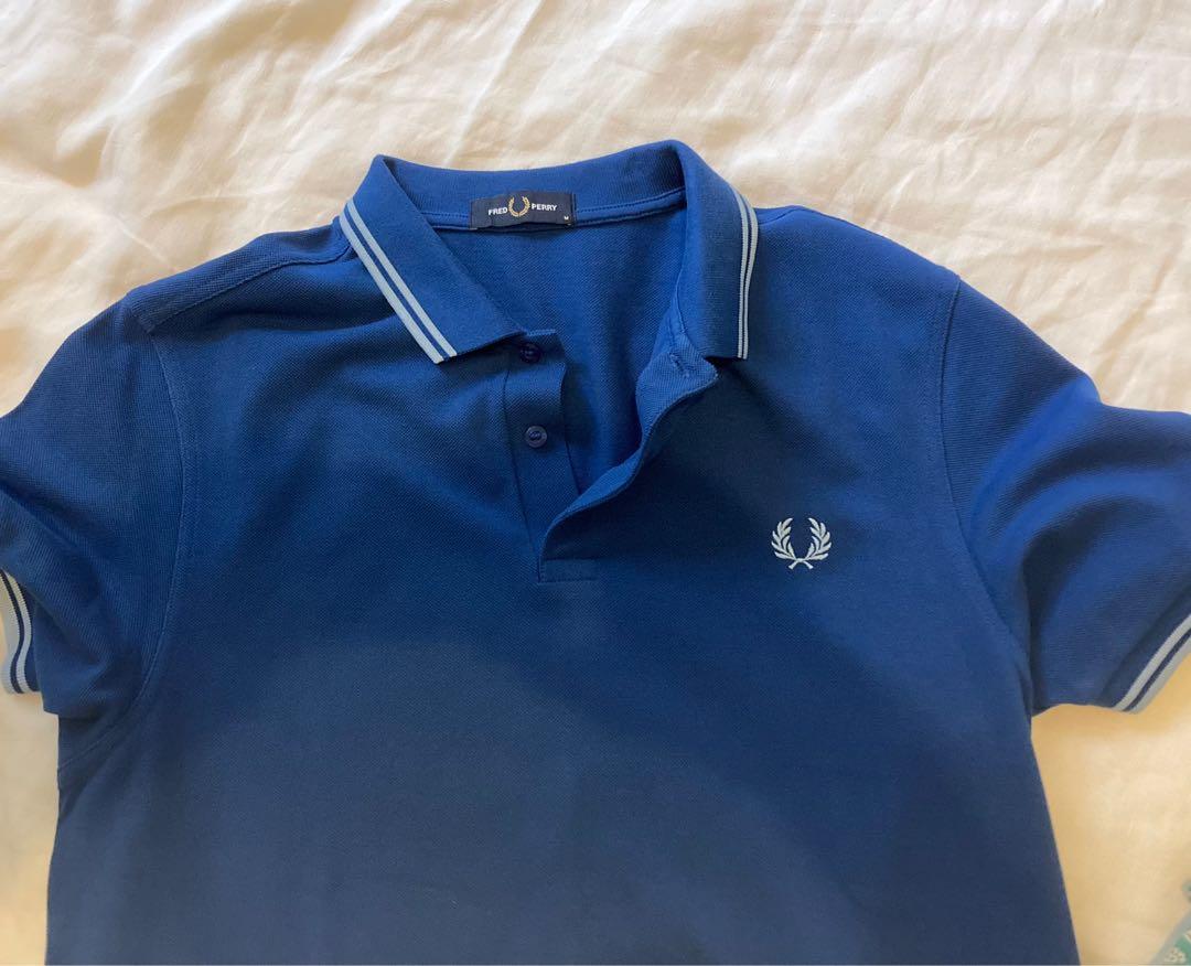fred perry blue, Men's Fashion, Tops & Sets, Tshirts & Polo Shirts on ...