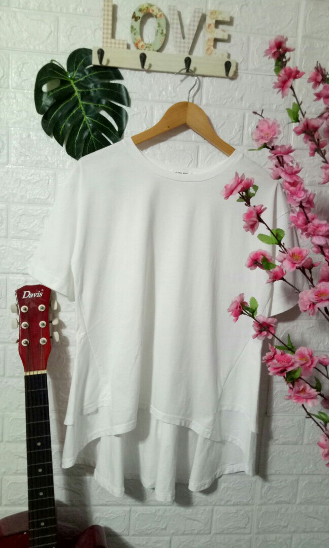 Global Work White Layered Top, Women's Fashion, Tops, Blouses on Carousell