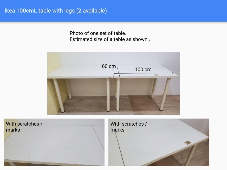 Ikea table / desk 100cm long, Furniture & Home Living, Furniture ...