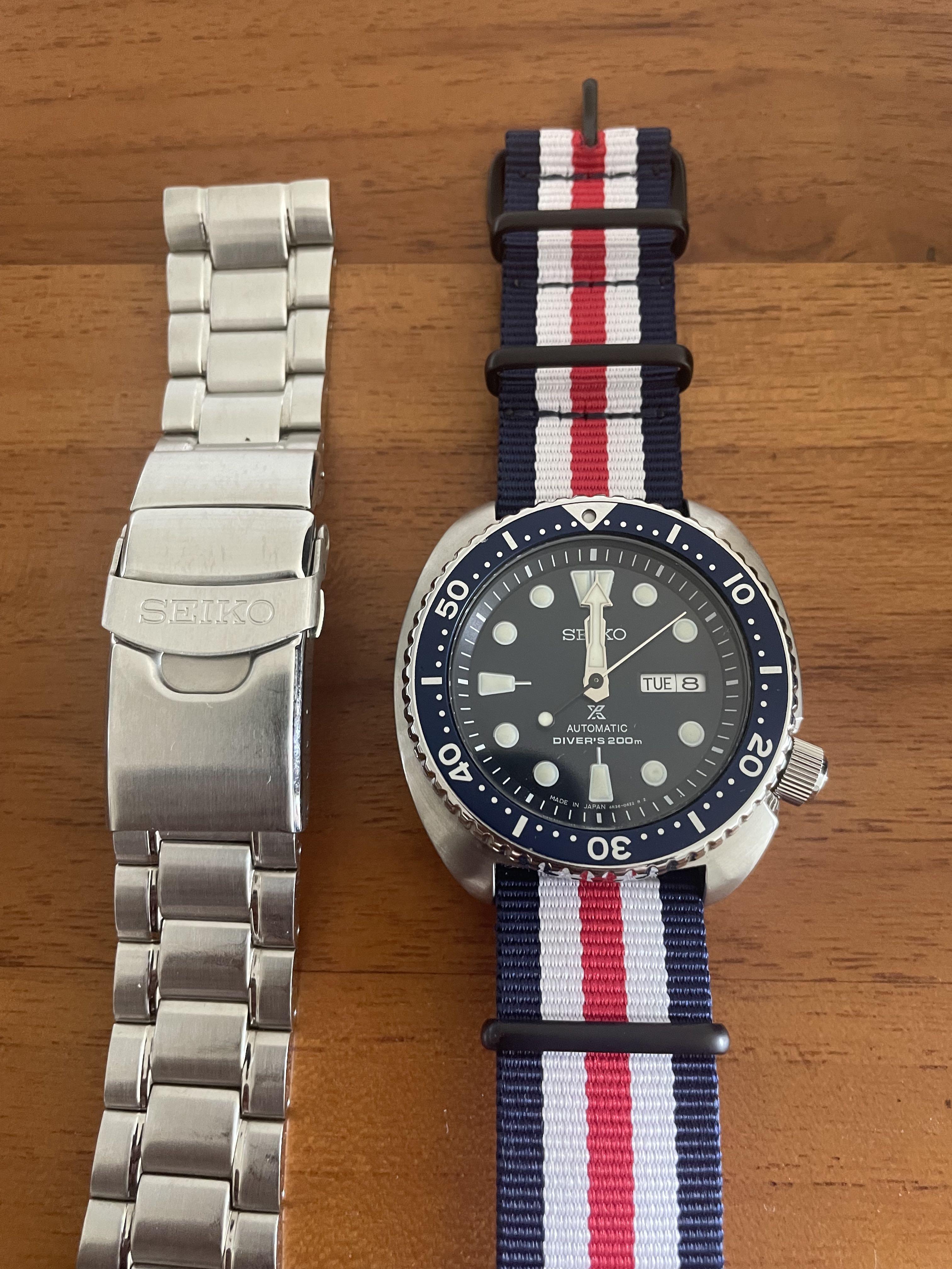 Japan Seiko Blue Turtle Prospex Watch Nato Strap, Luxury, Watches on ...