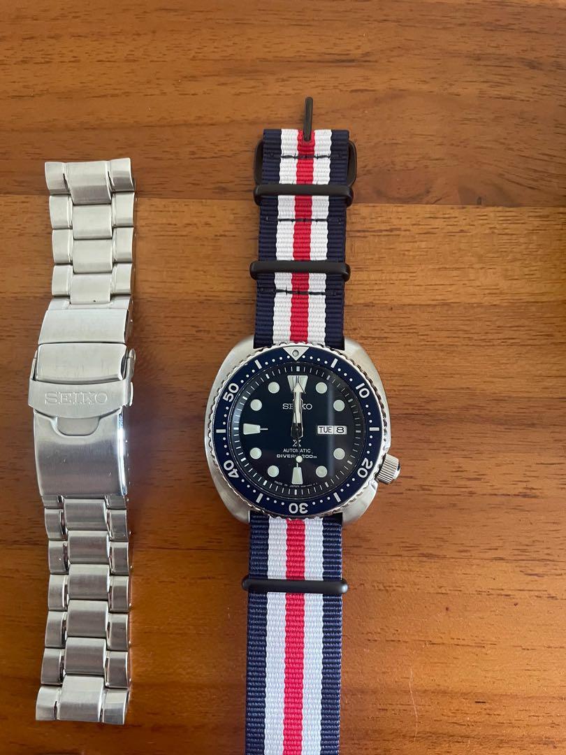 Japan Seiko Blue Turtle Prospex Watch Nato Strap, Luxury, Watches on ...