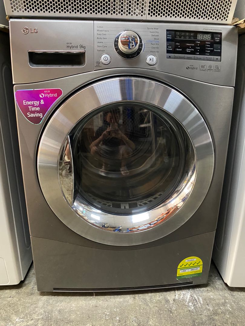 LG 9KG 5TICKS Eco Hybrid Condenser Dryer, TV & Home Appliances, Washing ...