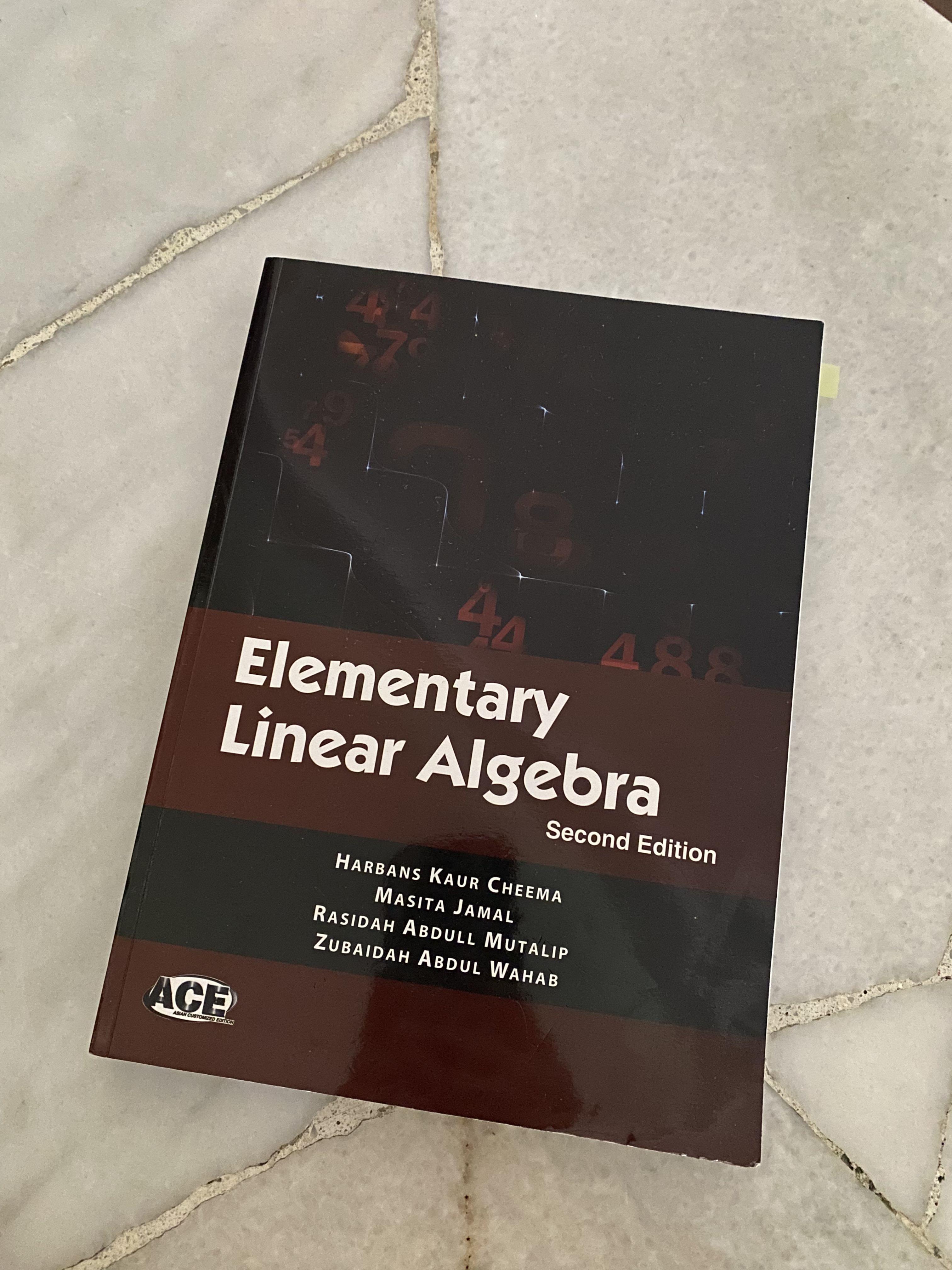 MAT263 Linear Algebra I Textbook, Hobbies & Toys, Books & Magazines ...