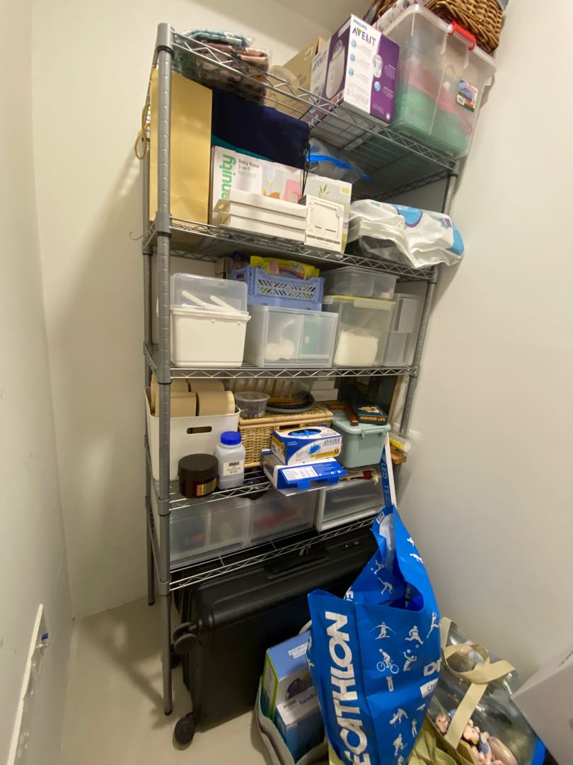 Metal shelving rack (adjustable), Furniture & Home Living, Furniture ...