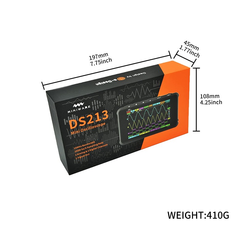 Mini Oscilloscope DS213 Portable Handheld Mini 4 Channels 100MSa/s ...