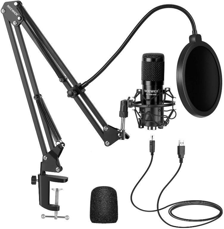 Neewer USB Microphone Kit, Plug & Play 192kHz/24-Bit Super ...