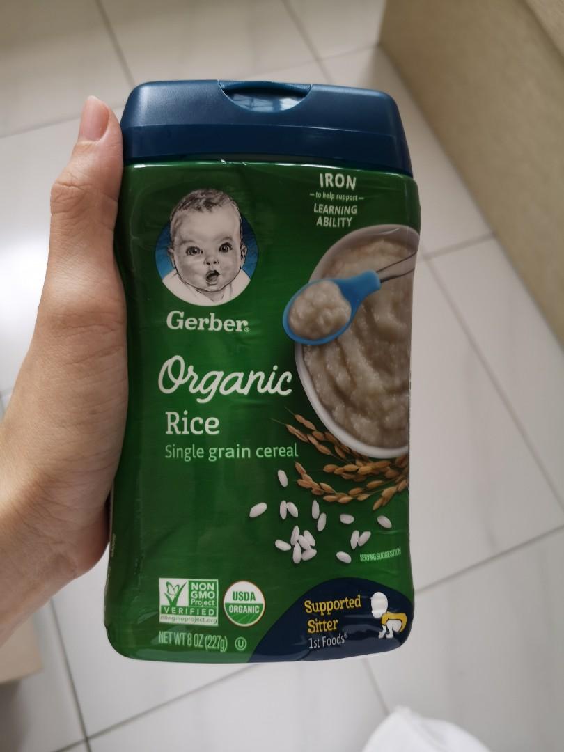 Nestle Cerealac Rice from 6 months & Gerber Organic Rice Single Grain ...