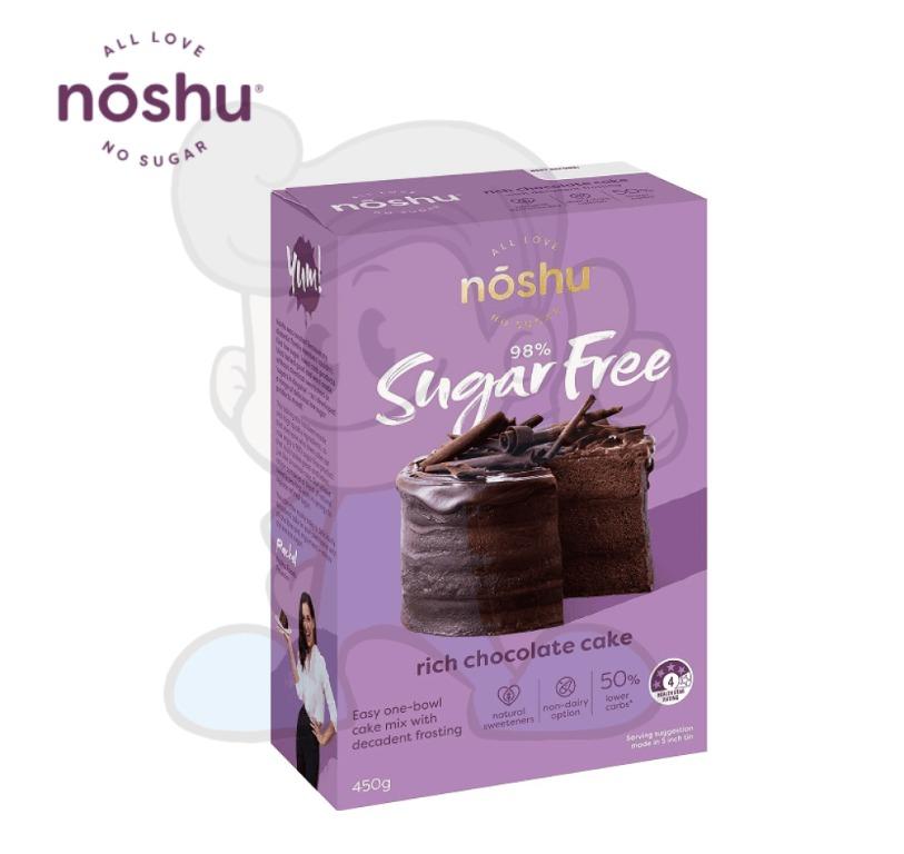 Noshu 98% Sugar Free Rich Chocolate Cake Mix 450g, Food & Drinks ...