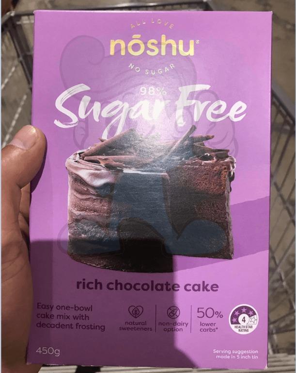 Noshu 98% Sugar Free Rich Chocolate Cake Mix 450g, Food & Drinks ...