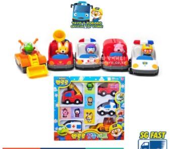 Pororo Mini Toy Car Set 5 (5pcs), Kids Children Detachable Toy Car ...