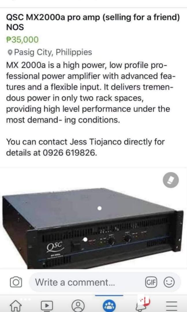 QSC mx2000 power amp, Audio, Other Audio Equipment on Carousell