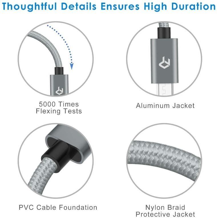 Rankie Micro USB Cable, Nylon Braided Extremely Durable, Data and ... Rankie Micro USB Cable, Nylon Braided Extremely Durable, Data and ...