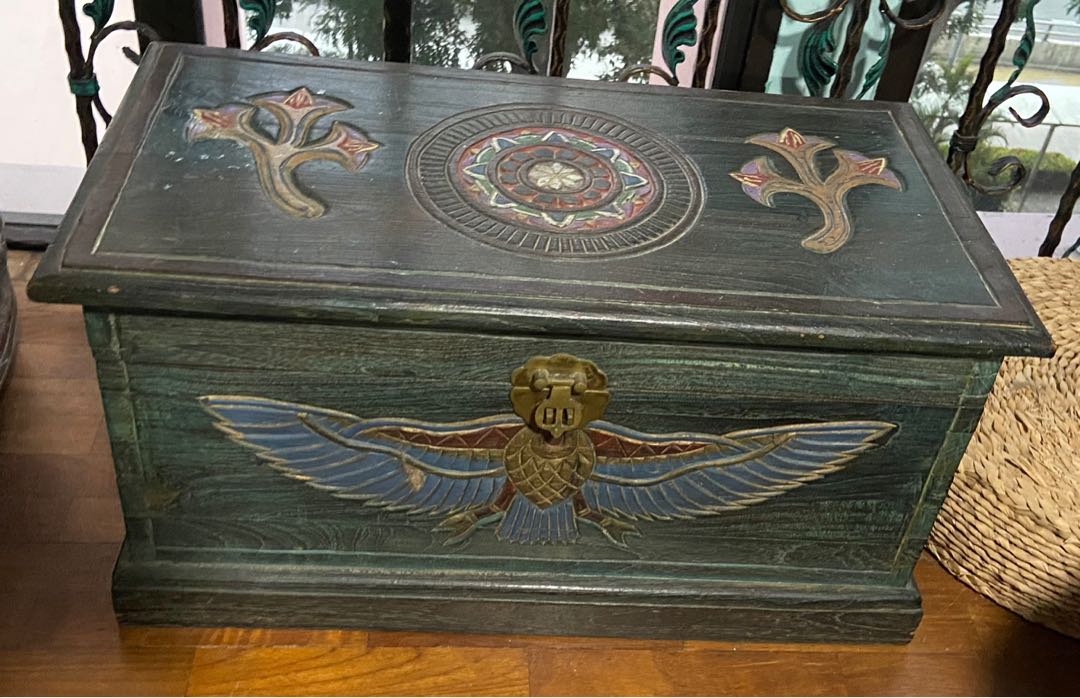 Solid Wooden Chest (Army Green), Furniture & Home Living, Furniture ...