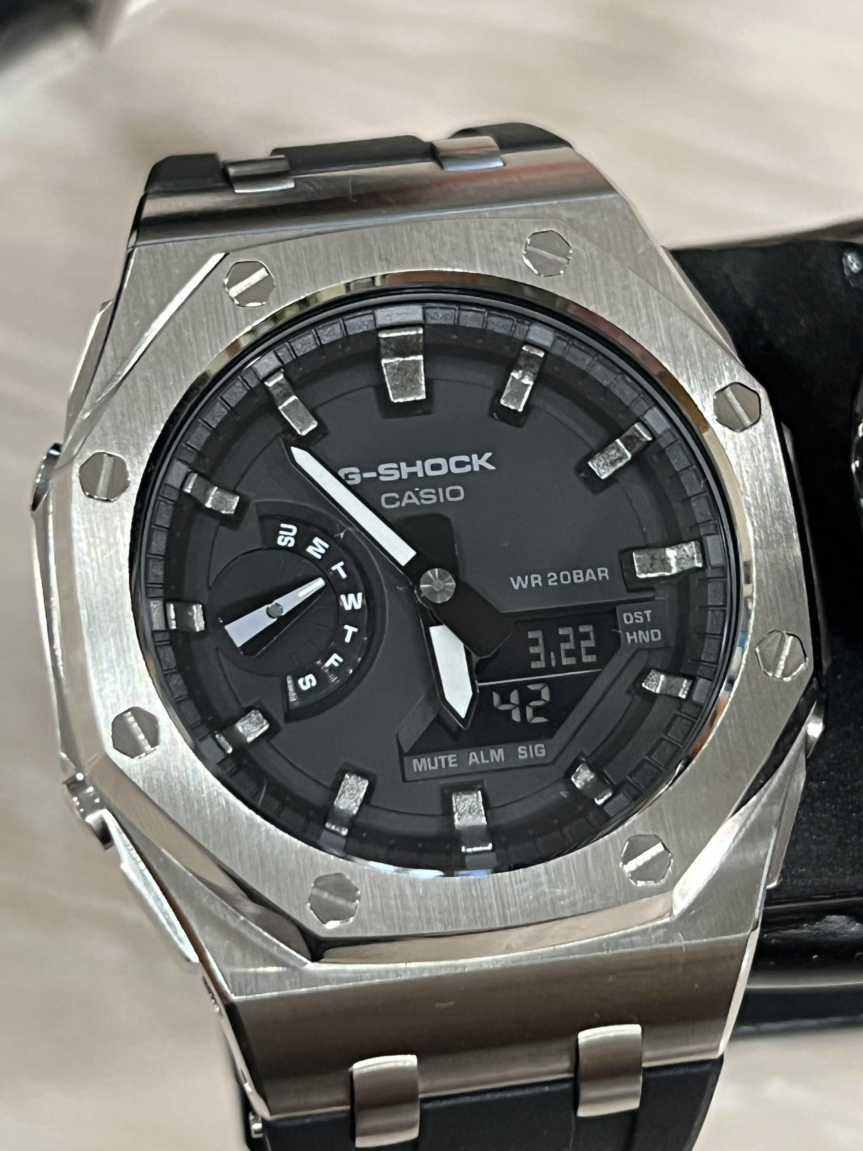 Special custom gunmetal dial ga2100 ga2110 Casioak gshcok mod bundle ...