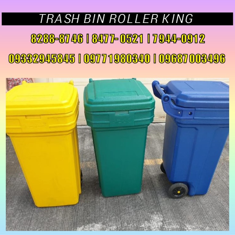 TRASH BIN ROLLER KING, Furniture & Home Living, Cleaning & Homecare ...