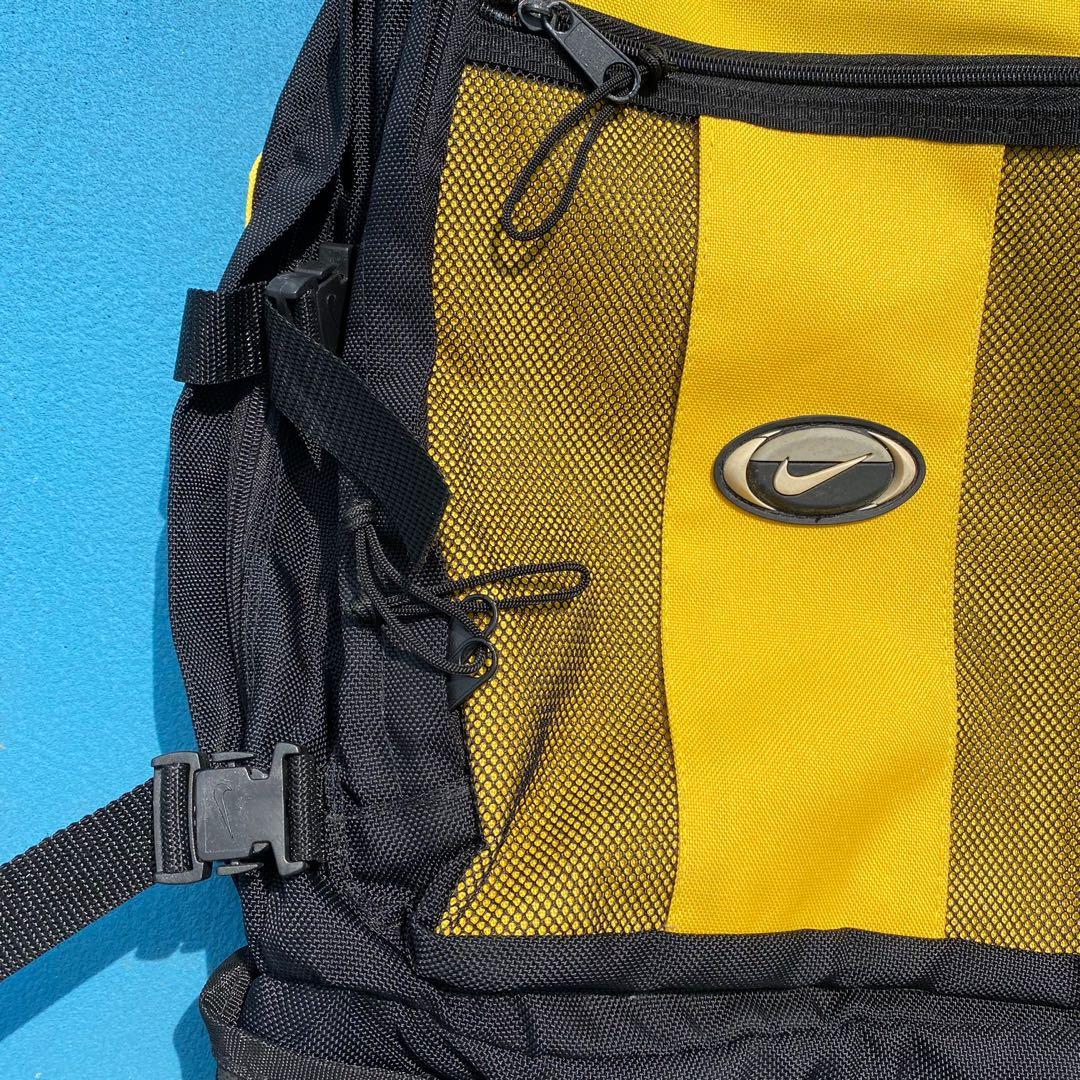 Vintage 90s Nike Swoosh Yellow Backpack, Men's Fashion, Bags, Backpacks ...