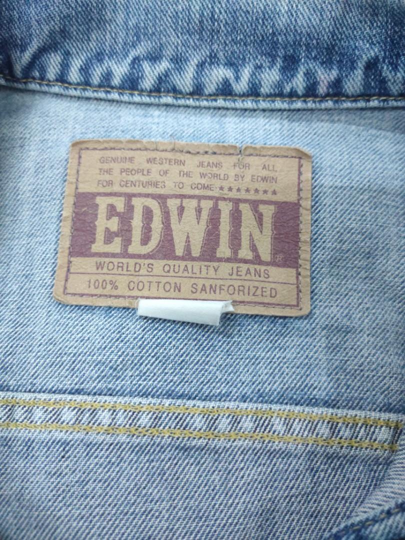 VINTAGE EDWIN DENIM JACKET, Men's Fashion, Tops & Sets on Carousell