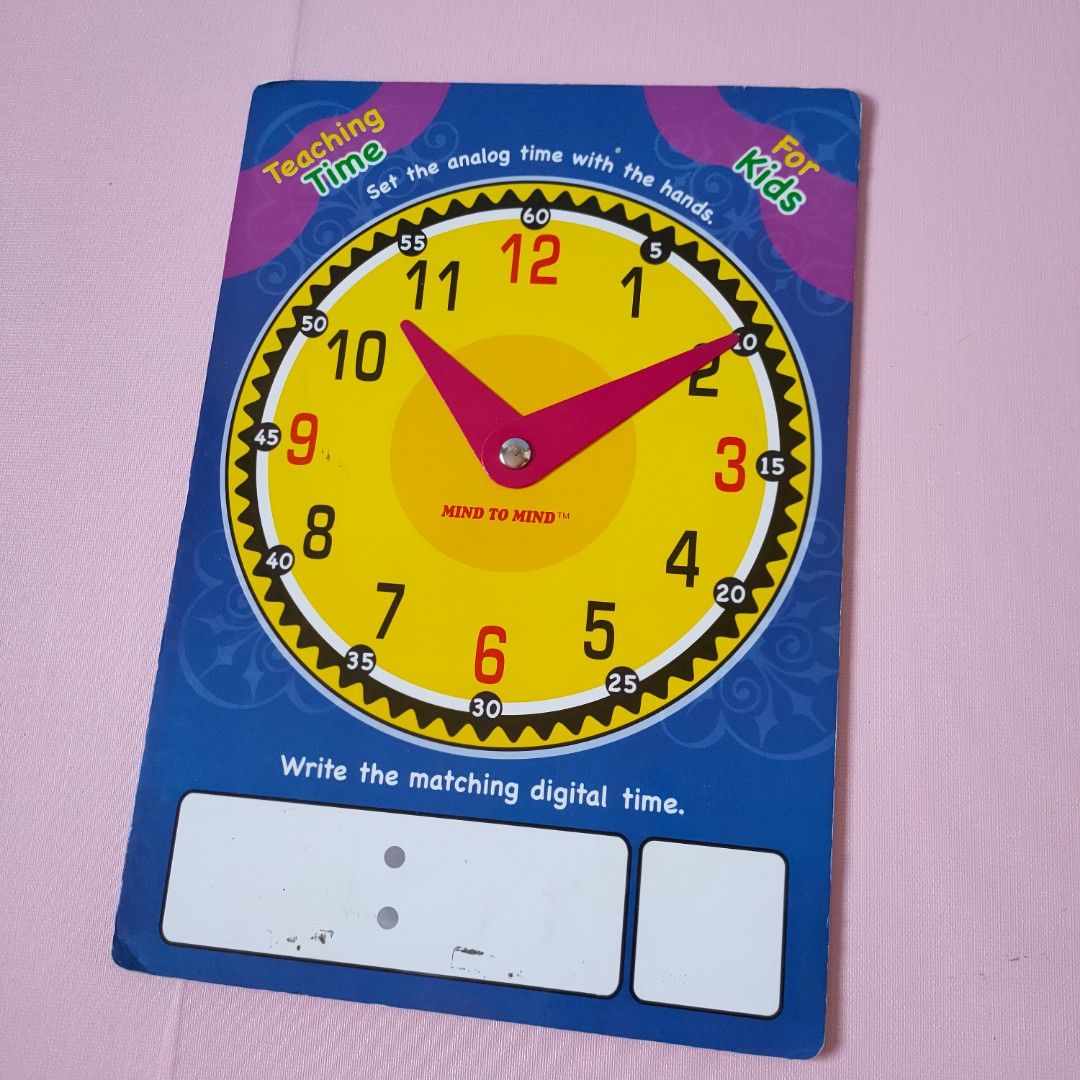 wipe and clean teach time clock, Hobbies & Toys, Toys & Games on Carousell