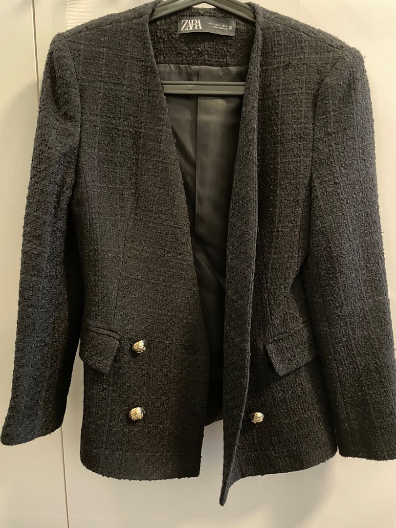 Zara tweed jacket, 女裝, 外套及戶外衣服 - Carousell