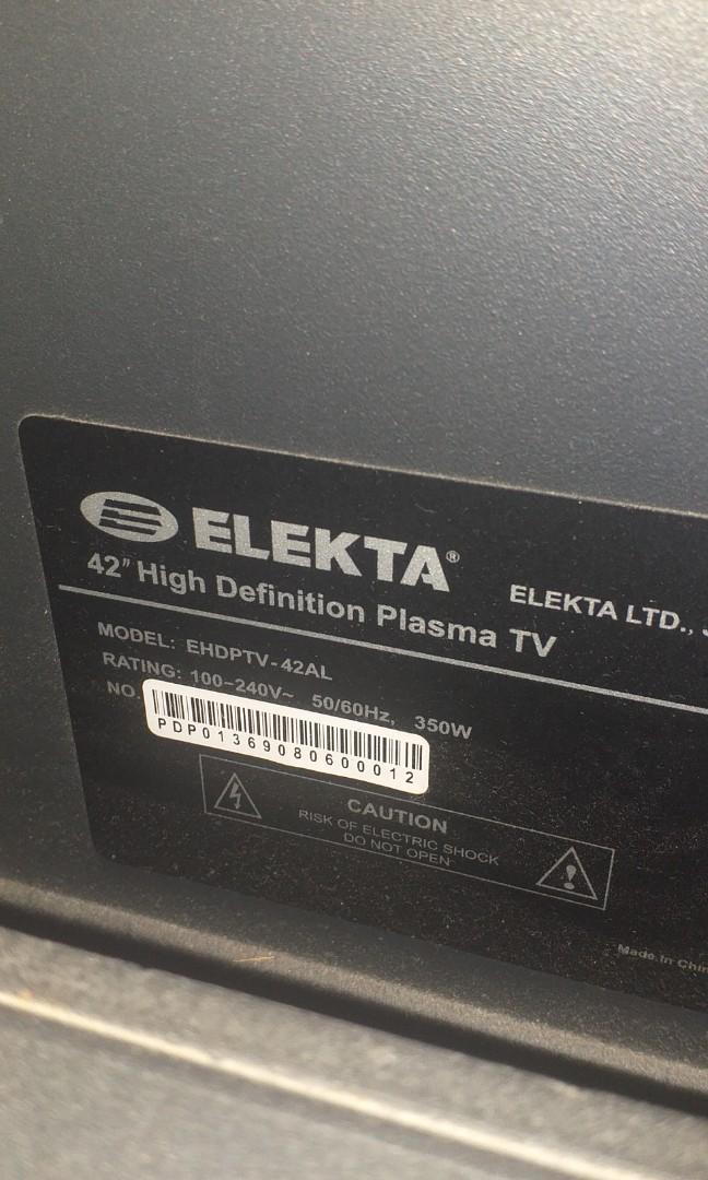 42 inches Elekta Plasma TV, TV & Home Appliances, TV & Entertainment ...