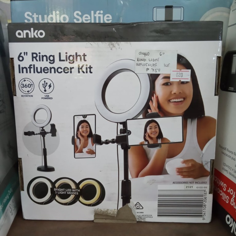 ANKO 6'' RING LIGHT INFLUENCER KIT, Furniture & Home Living, Lighting ...
