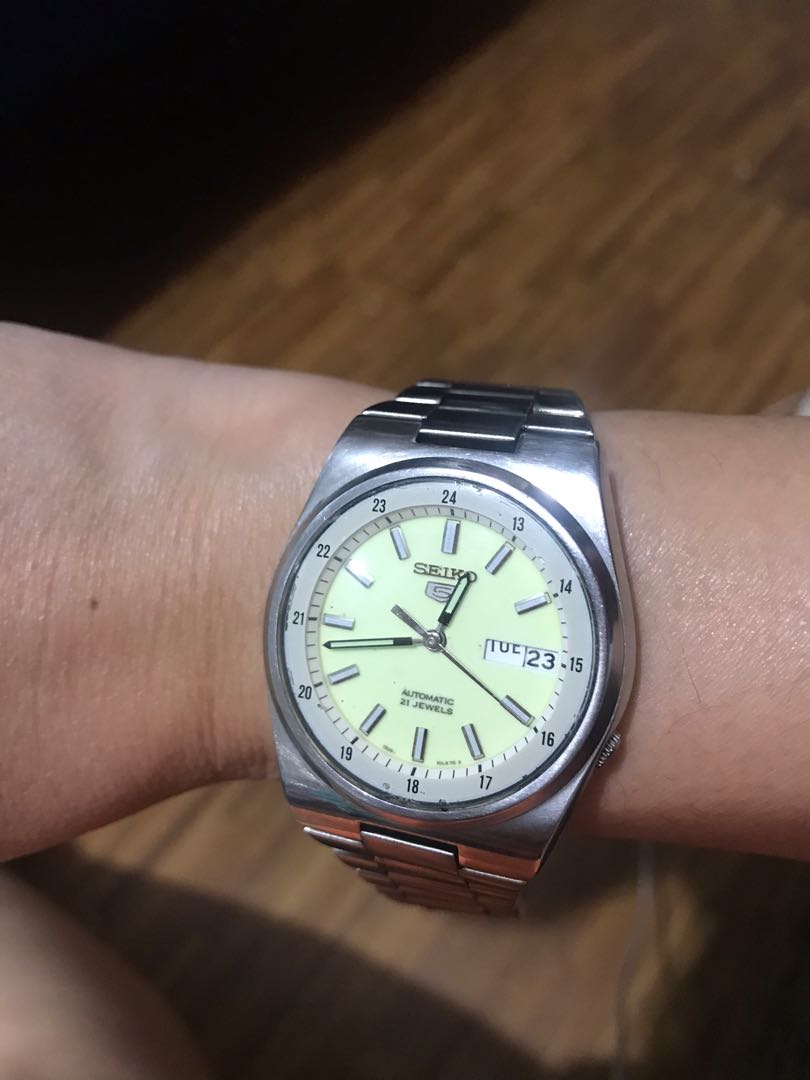 Authentic Seiko 5 Automatic Kinetic Mens Watch 21 Jewels, Men's Fashion ...