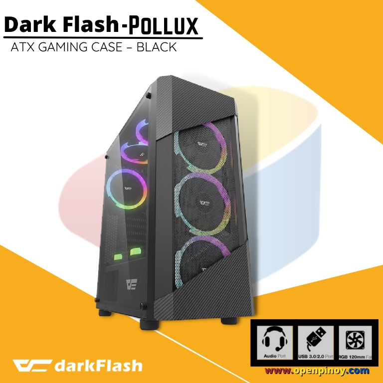 BRAND NEW : Darkflash Pollux Mid Tower ATX Gaming Case (Black), Computers & Tech, Desktops on ...