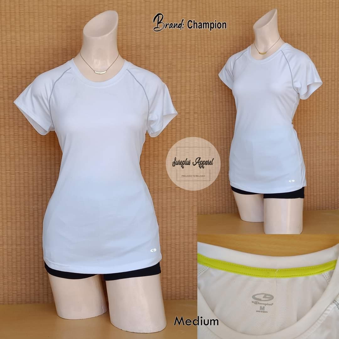 Champion White Dri-fit, Women's Fashion, Activewear on Carousell