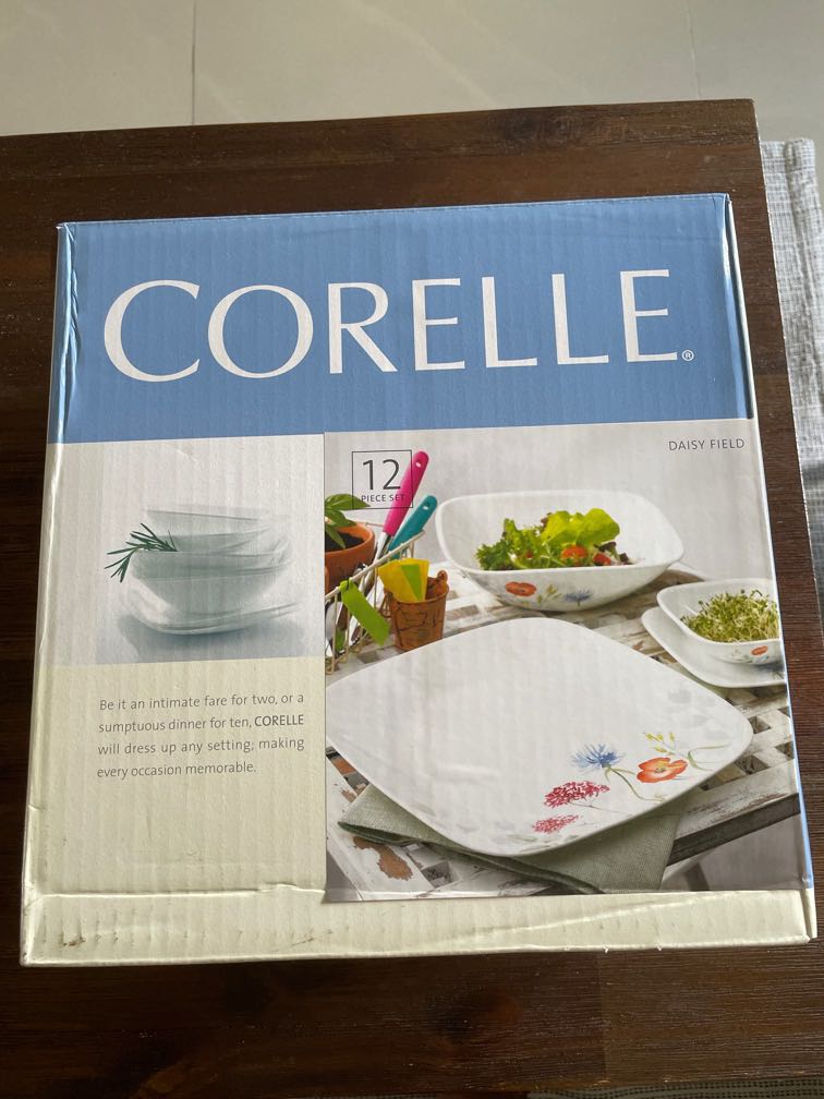Corelle Daisy Field 12 Piece Dinnerware Set, Furniture & Home Living ...