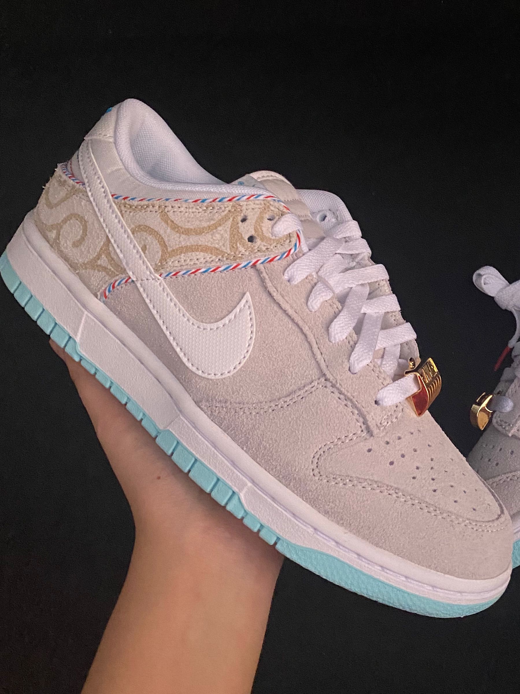 dunk low barber shop, Men's Fashion, Footwear, Sneakers on Carousell