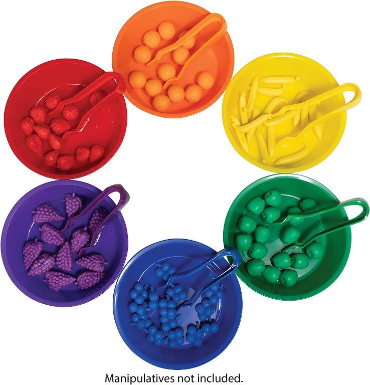 Edxeducation Sorting 6 Bowls & 6 Tweezers set - Counting and Sorting ...