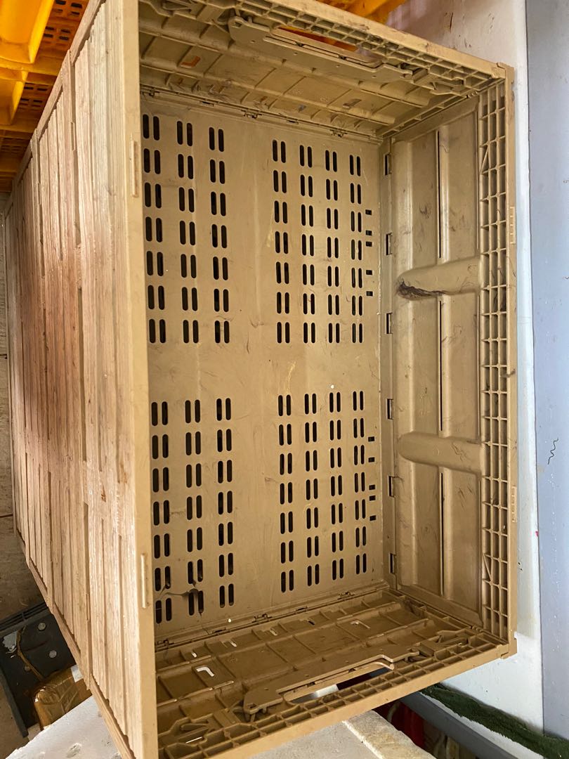 Foldable wooden look crate, Furniture & Home Living, Home Improvement ...