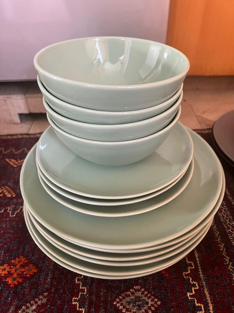 FREE light green plates & bowls set, Furniture & Home Living ...