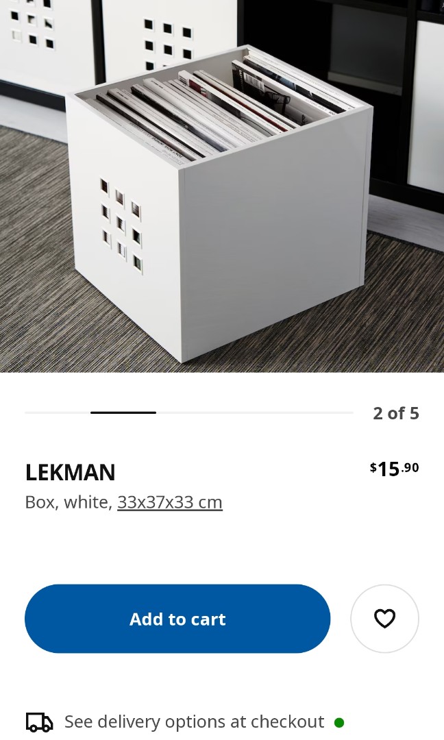 Ikea Lekman Red Cubic Box, Furniture & Home Living, Home Improvement ...