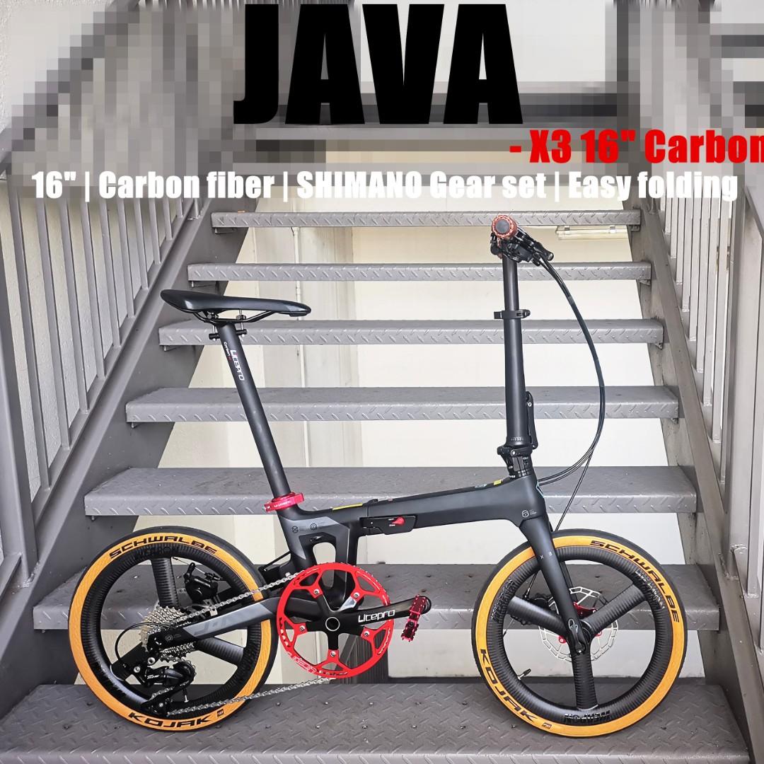 JAVA folding bike /foldable bike - X3 - 16inches 349 wheelset | carbon frameset | disc brake ...