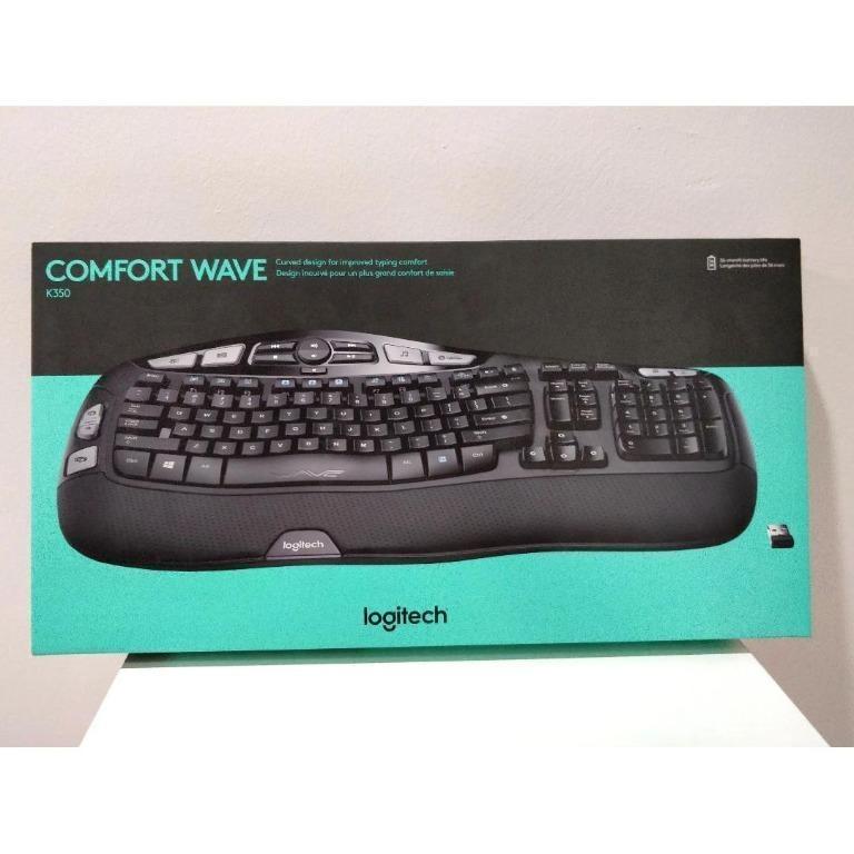 Logitech K350 Wireless Wave Ergonomic Keyboard, Computers & Tech, Parts ...