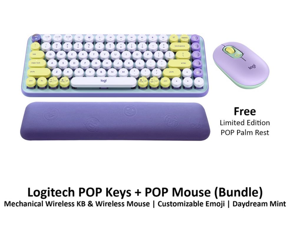 Logitech POP Series Bundle Wireless Mechanical Emoji Bundle set ( Day ...