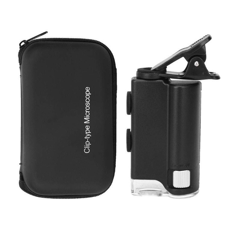 Magnifier Microscope,60-100X Portable Clip Microscope,Glass LED ...