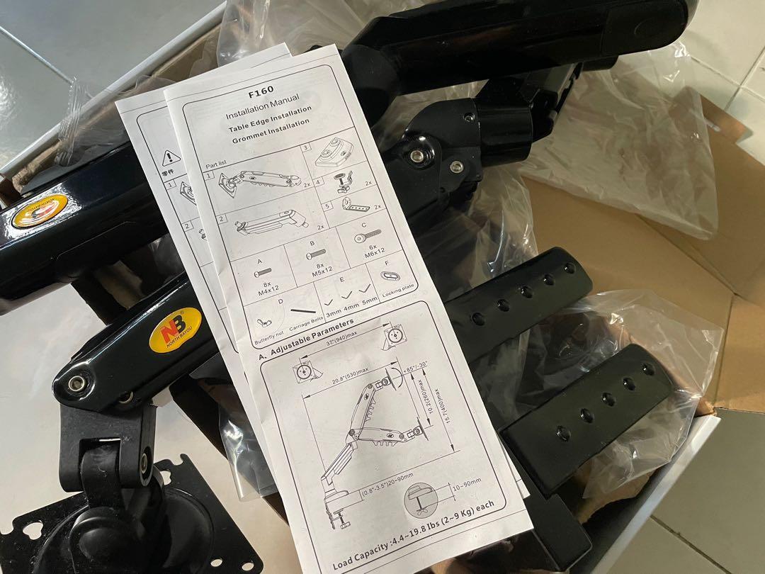 NB F160 Dual Monitor Arm, Computers & Tech, Parts & Accessories, Other ...