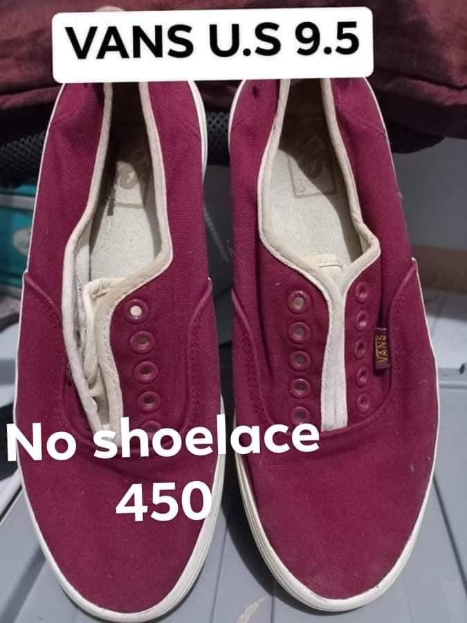 Original red vans with no shoe lace, Men's Fashion, Footwear, Sneakers ...