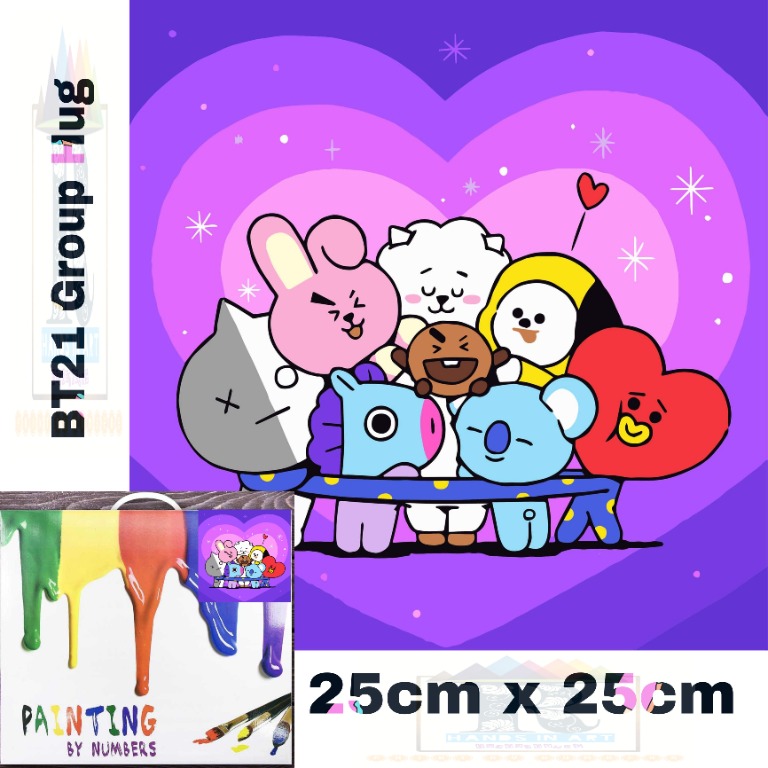 Paint by Numbers BT21 Hug, Hobbies & Toys, Stationary & Craft, Art ...