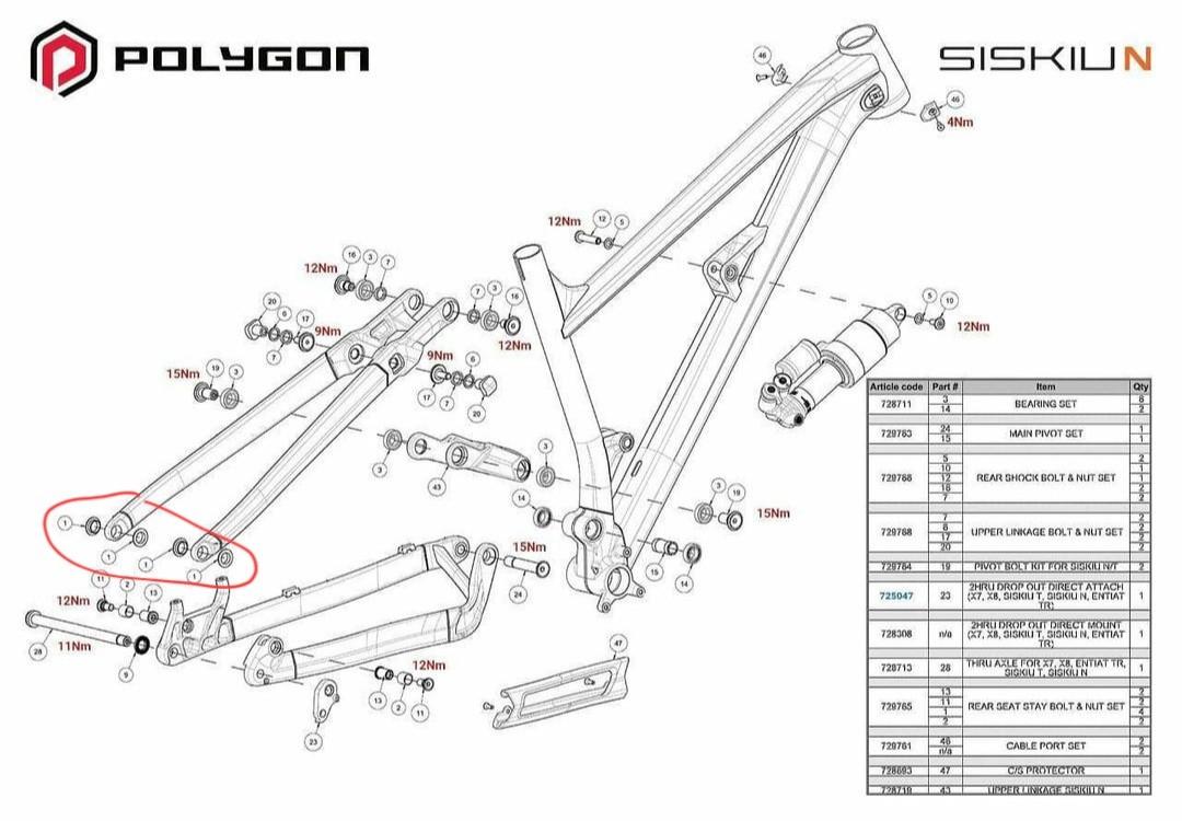 Polygon Rear Linkage Bushing, Sports Equipment, Bicycles & Parts, Parts ...