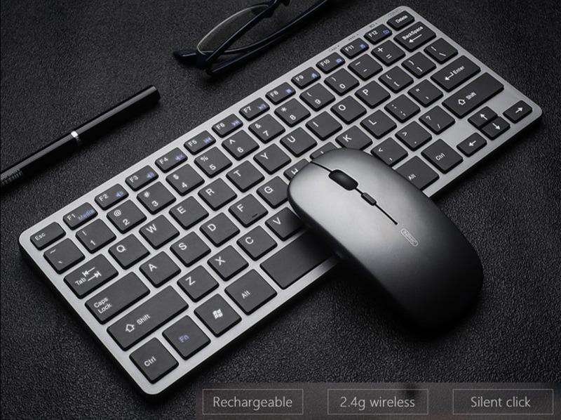 Rechargeable Wireless Keyboard and Mouse 2.4G wireless connection Both ...