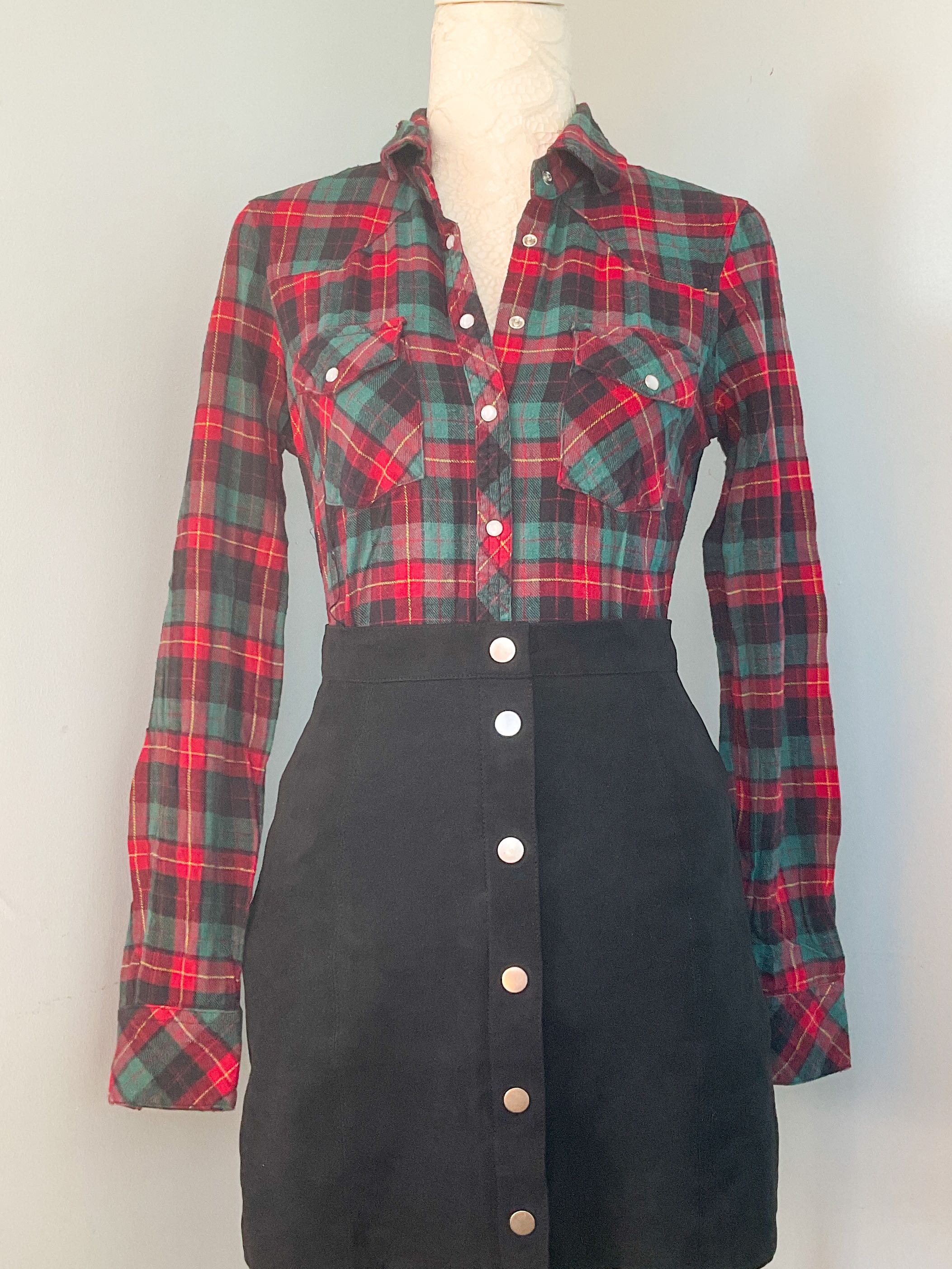 Red and Green Checkered Top, Women's Fashion, Tops, Longsleeves on ...