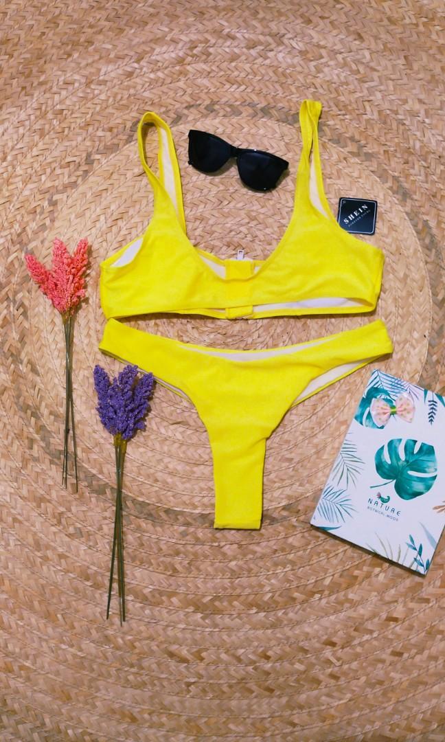 SHEIN YELLOW BIKINI, Women's Fashion, Swimwear, Bikinis & Swimsuits on ...