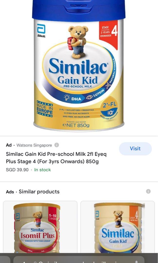Similac Gain Kid Pre-School milk Age 3 years and above, Babies & Kids ...