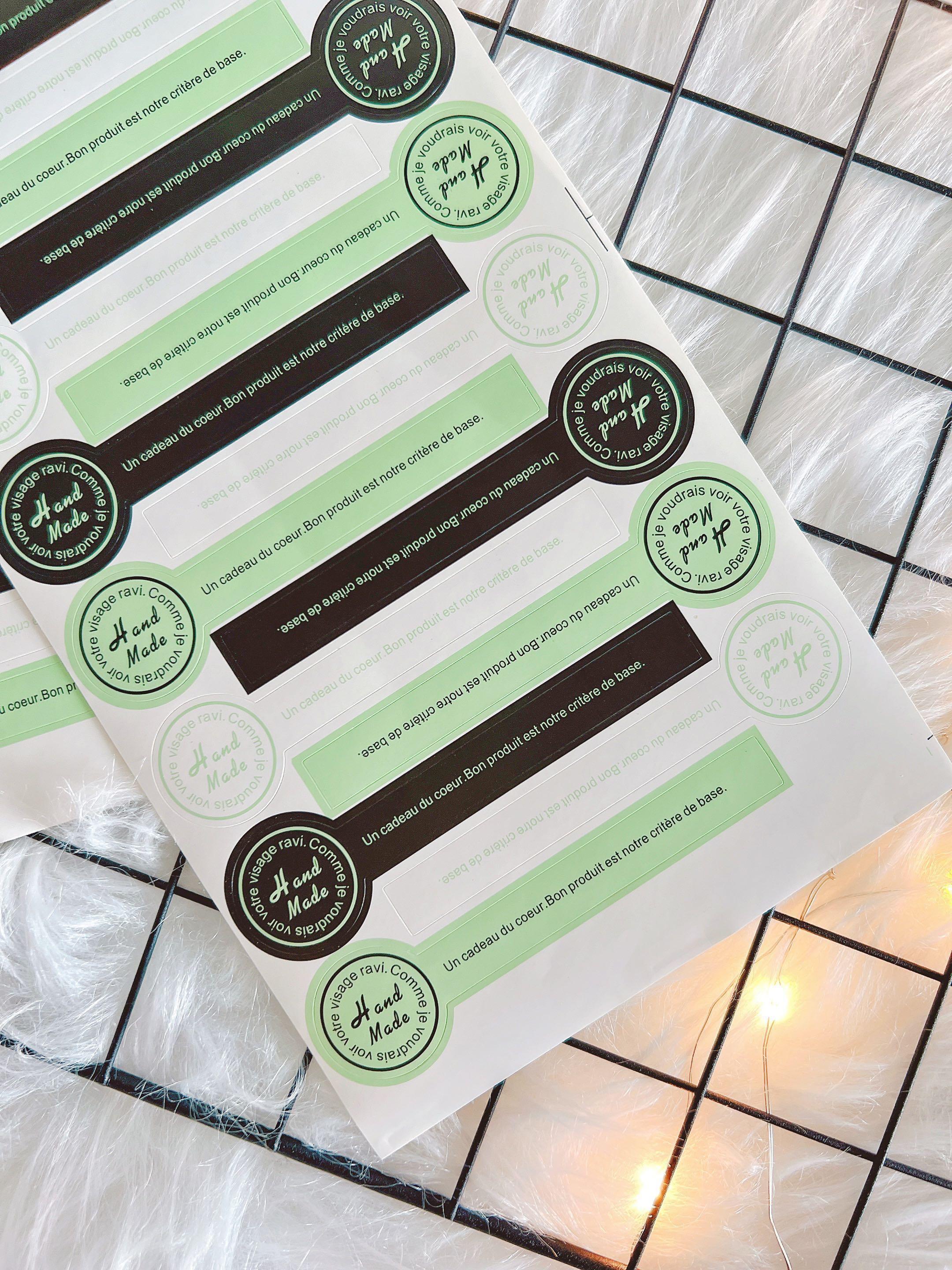 Sticker, sticker seals, black floral "just for you" long jar seal ...